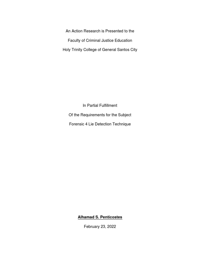 Lie Detection Action Research | PDF | Polygraph | Cognition