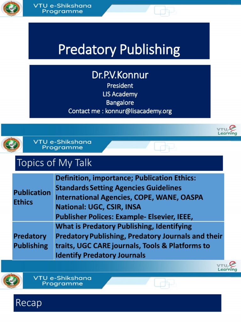 Predatory Publishing - PVK - 10.11.2022 | PDF | Academic Journal | Open ...