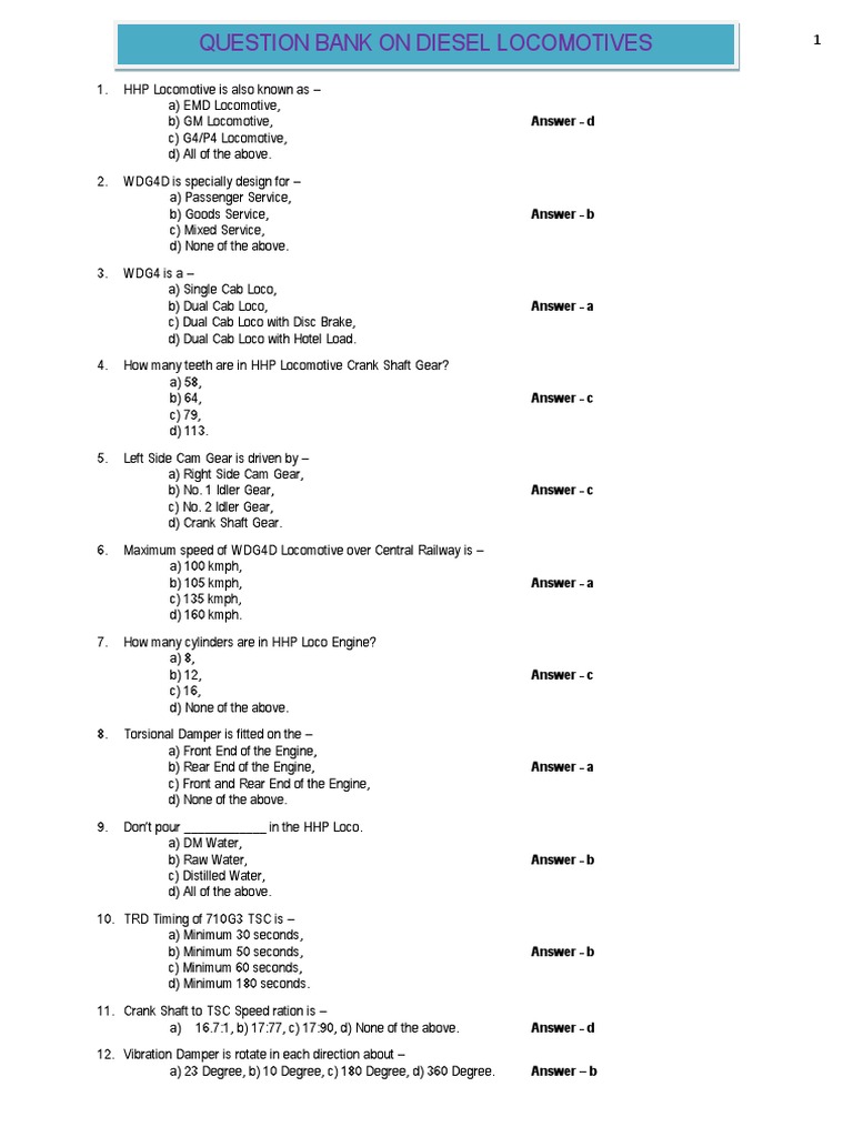 1564473186374-Question Bank SrDME DSL | PDF | Diesel Engine | Turbocharger