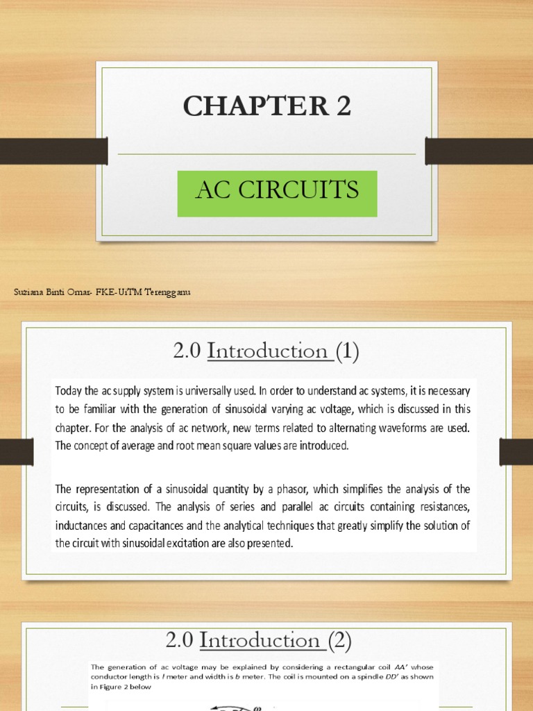 CHAPTER 2 - Ac Circuits - Part 1 | PDF | Electrical Impedance | Phase ...
