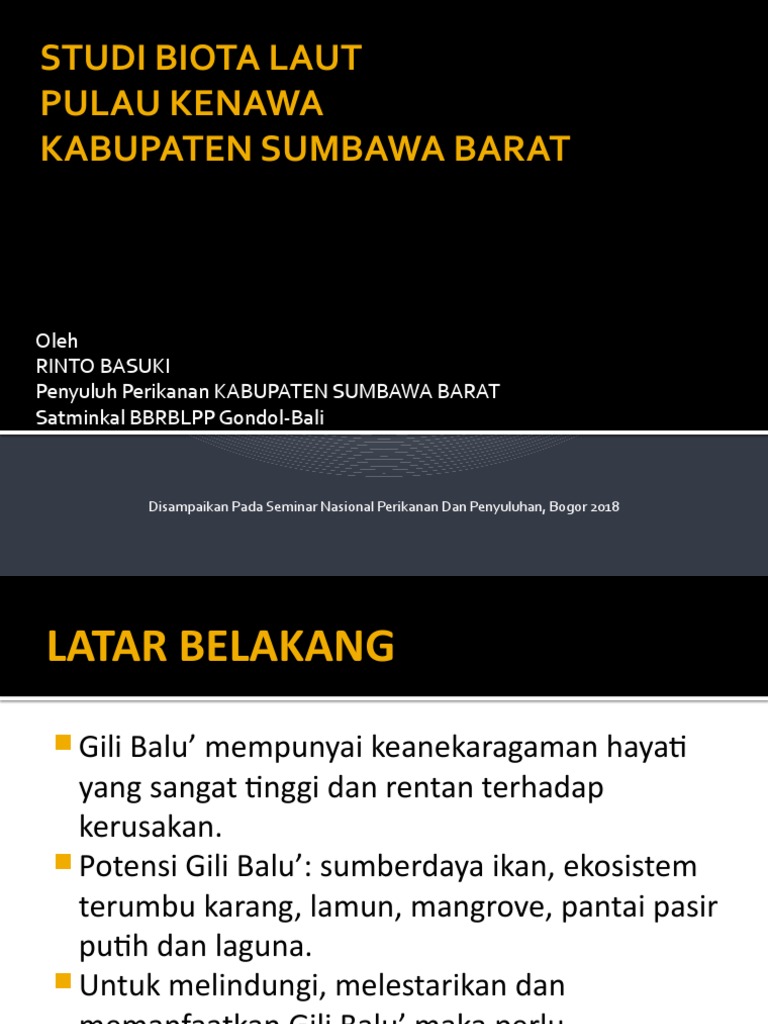 Survey Biota Laut Pulau Kenawa KSB | PDF
