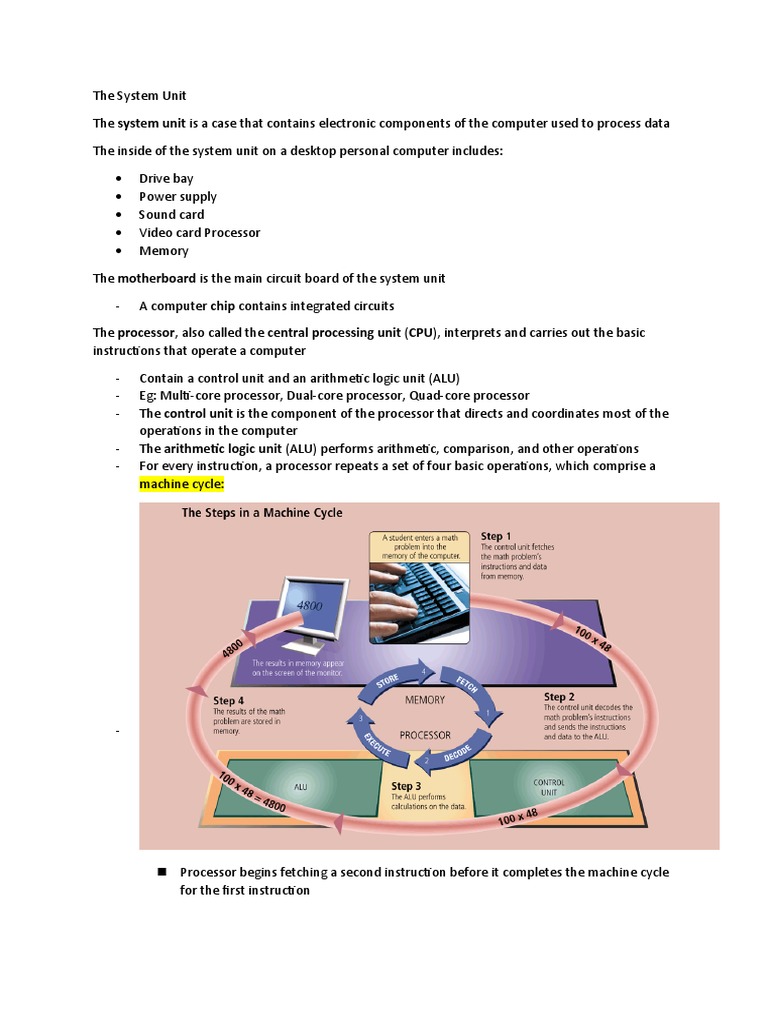 Chapter 4. The System Unit | PDF | Central Processing Unit | Random Access Memory