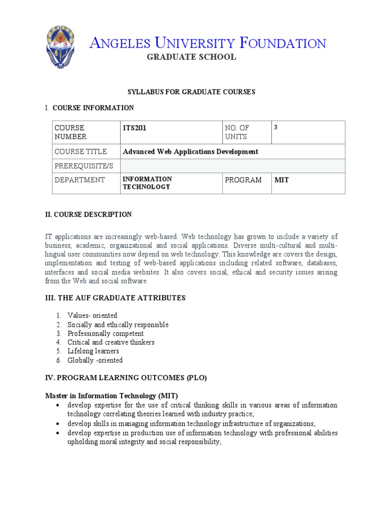 ITS201 - Advanced Web Applications Development | PDF | World Wide Web ...