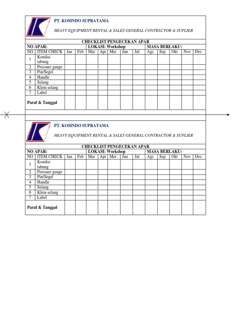 Checklist Apar | PDF