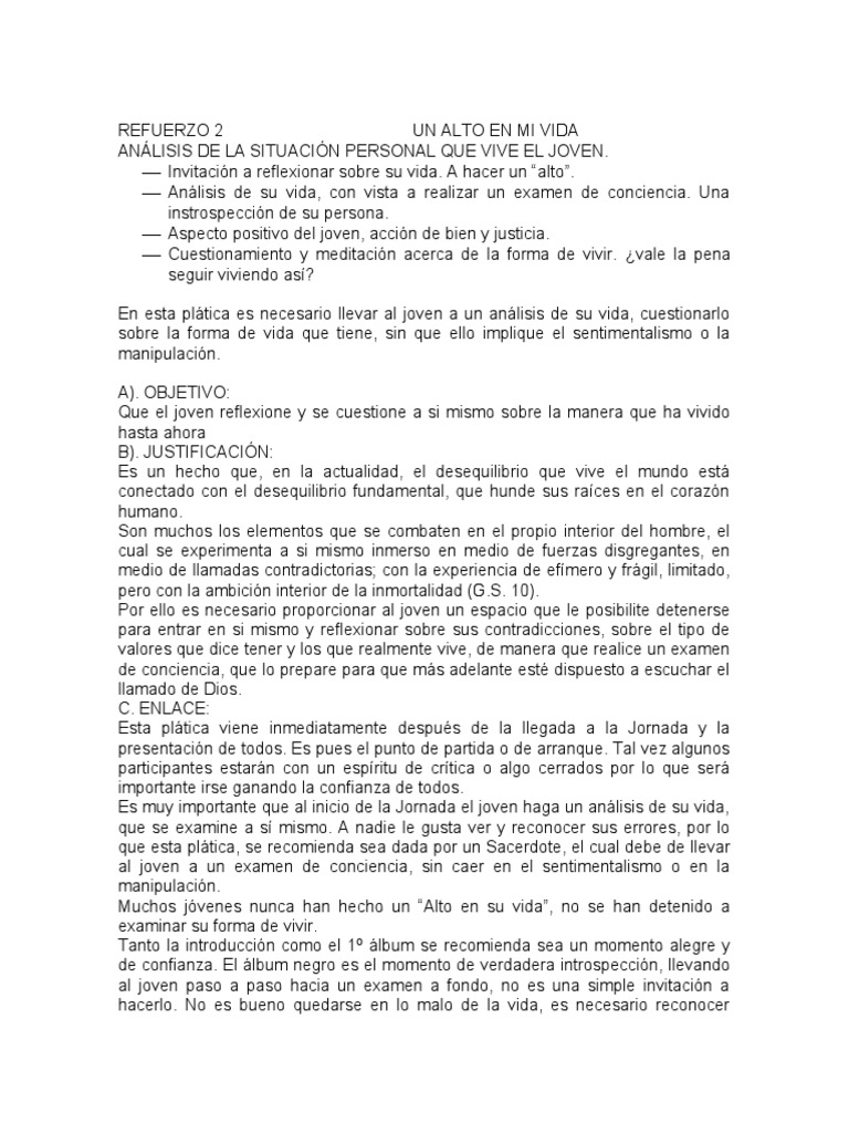 1. REFUERZO 2 UN ALTO EN MI VIDA | PDF