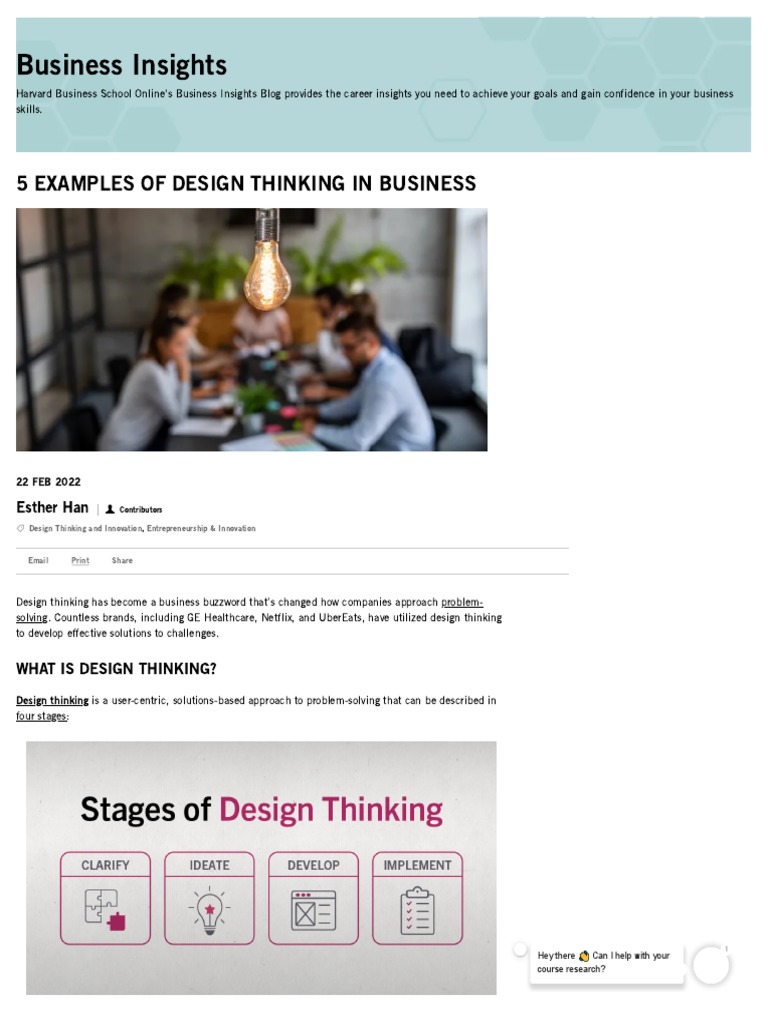 5 Examples of Design Thinking in Business _ HBS Online | PDF | Design ...