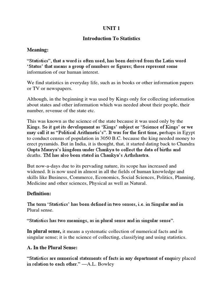 Introduction To Statistics | PDF | Statistics | Statistical Inference