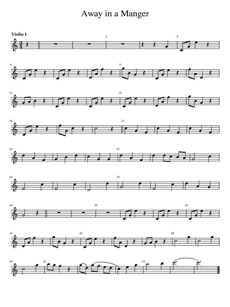 Away In A Manger Violin I Pdf