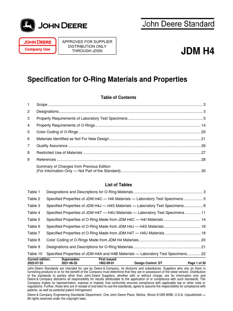 JDM H4: Specification For O-Ring Materials and Properties | PDF | Fracture | Hardness