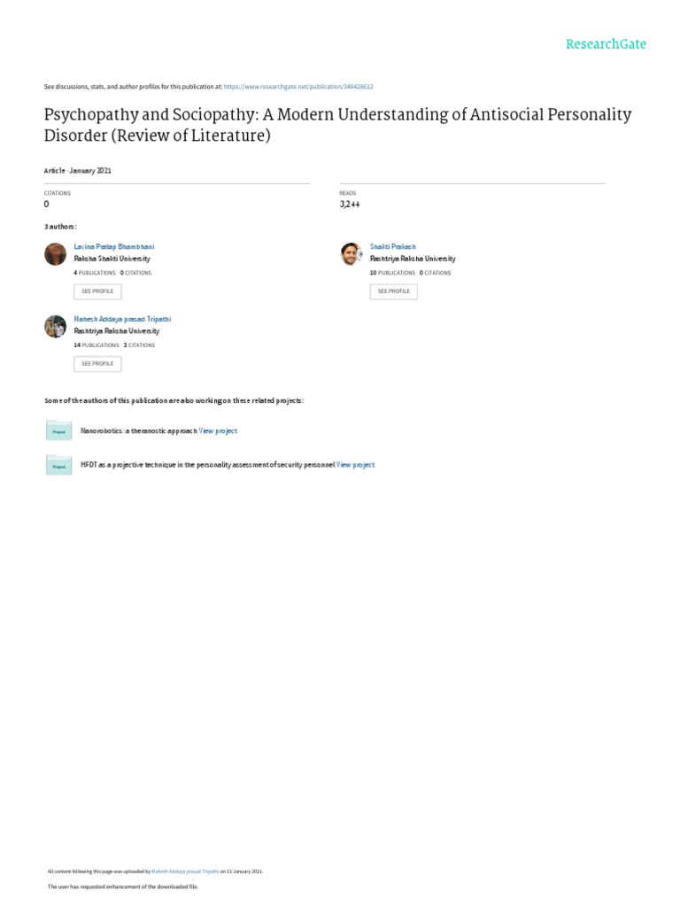 Understanding Psychopathy and Sociopathy | PDF | Psychopathy ...