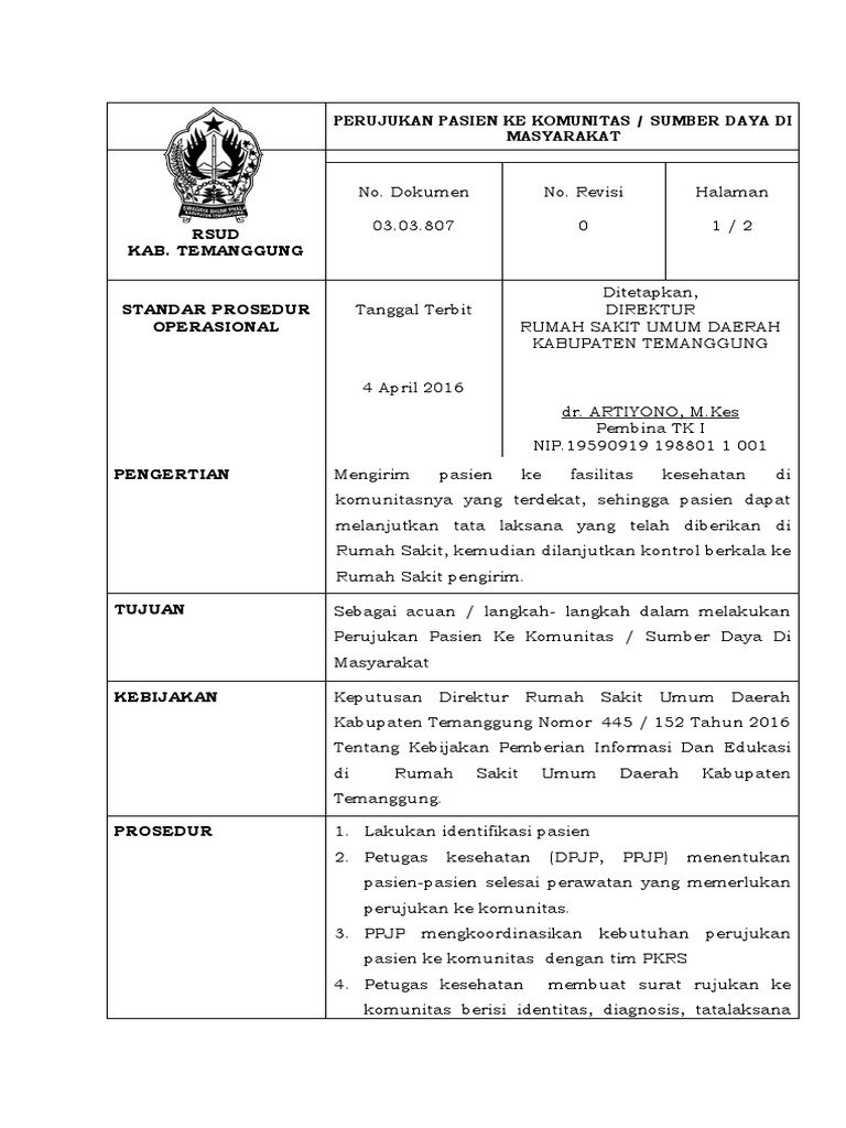 Spo Rujukan PS Ke Komunitas | PDF