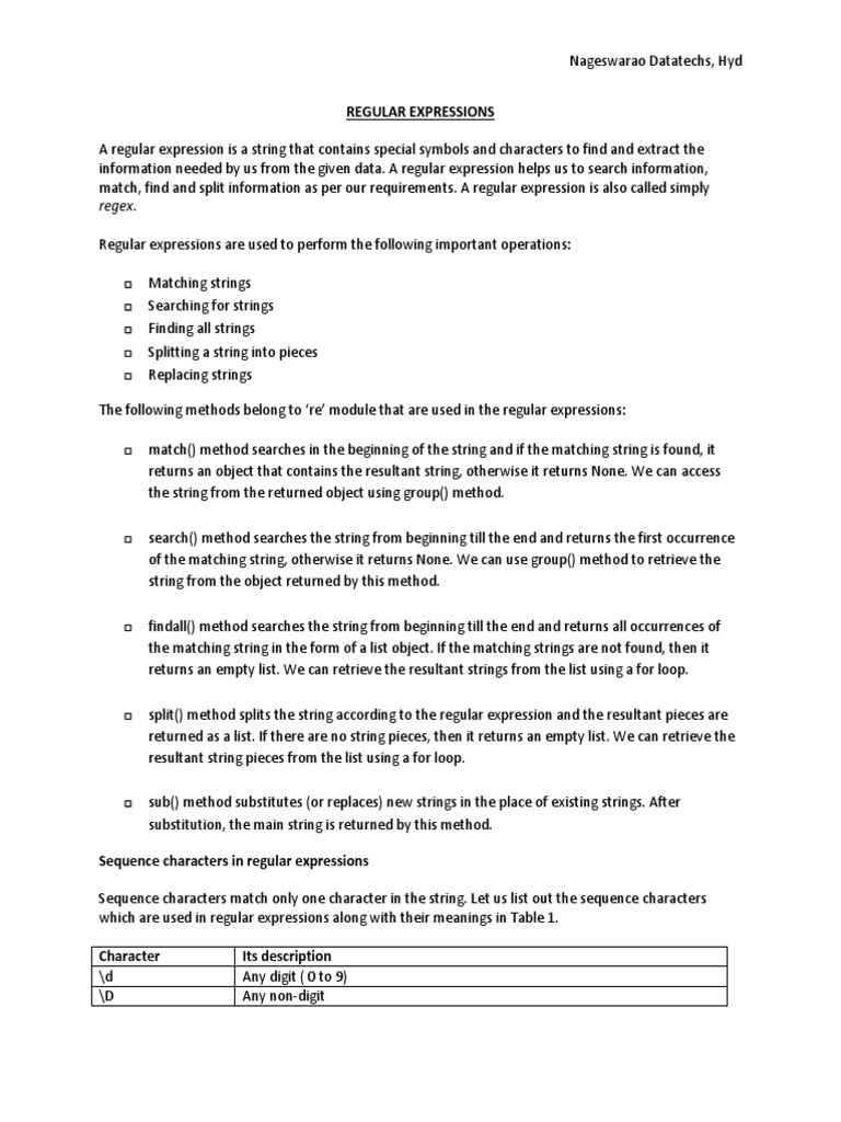 Regular Exp | PDF | Regular Expression | String (Computer Science) Regular Exp | PDF | Regular Expression | String (Computer Science)