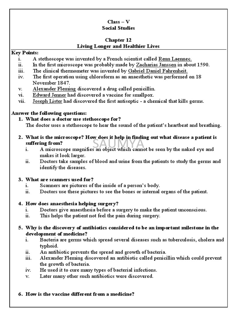 Class V Ch 12 Model Copy | PDF | Smallpox | Surgery