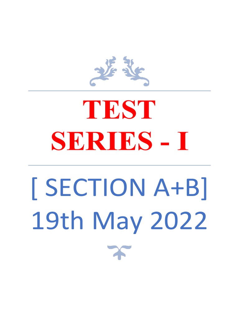 Test Series 1 - (Section A+b) (19th May 2022) | PDF | Class (Computer ... Test Series 1 - (Section A+b) (19th May 2022) | PDF | Class (Computer ...