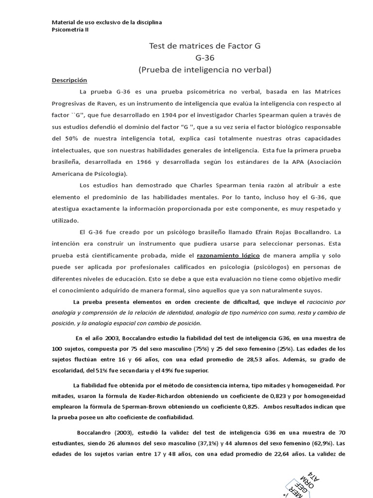 Manual Del G36 | PDF | Inteligencia | Prueba (evaluación)