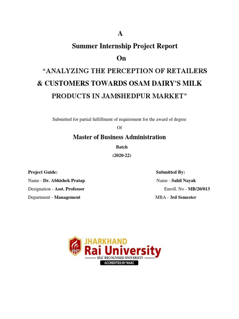 Osam Dairy Product Perception Study | PDF | Sampling (Statistics) | Milk