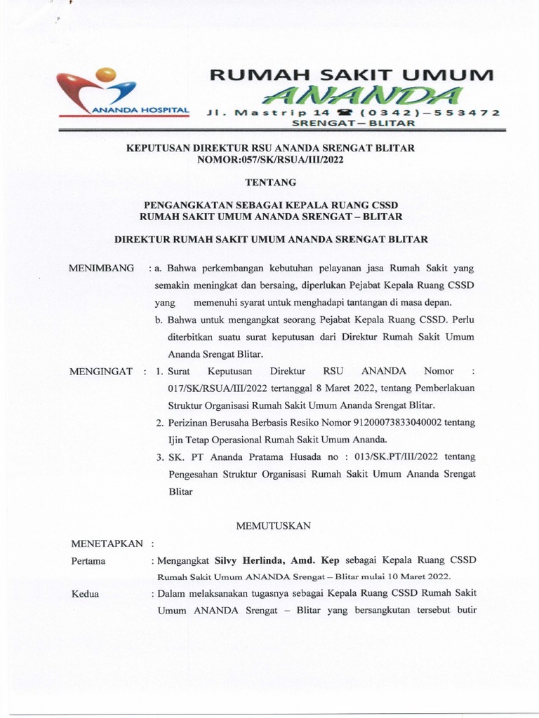 SKP Kepala Ruang CSSD 3 | PDF