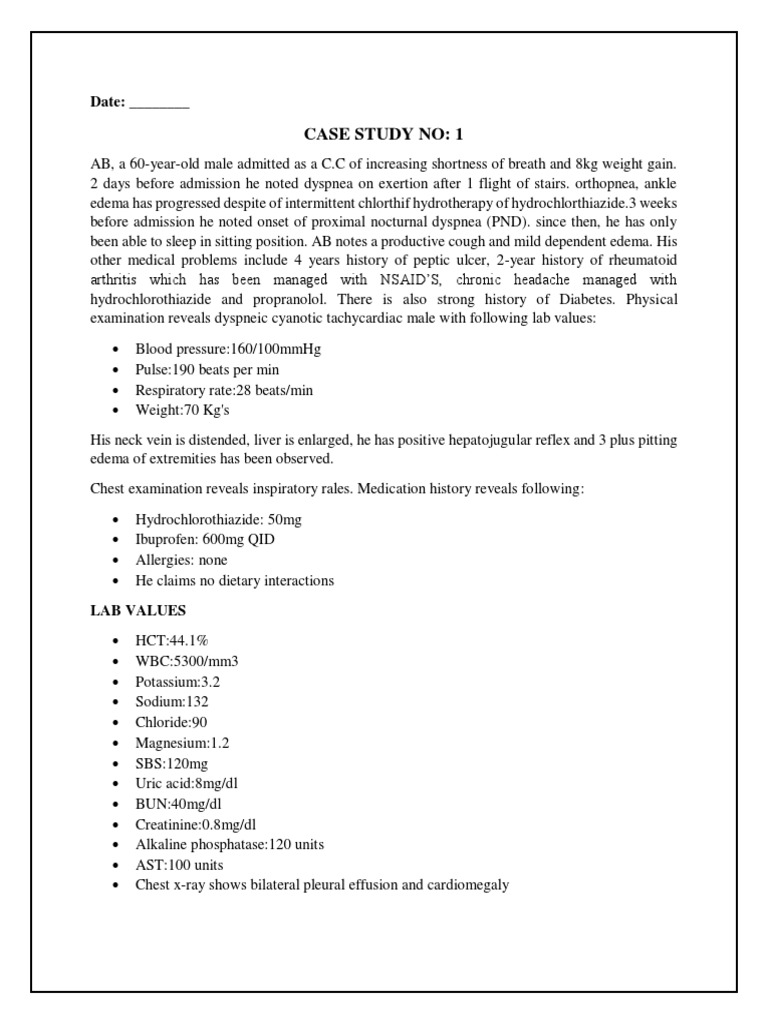 CHF CASE + Problem Based Learning | PDF | Heart Failure | Clinical Medicine