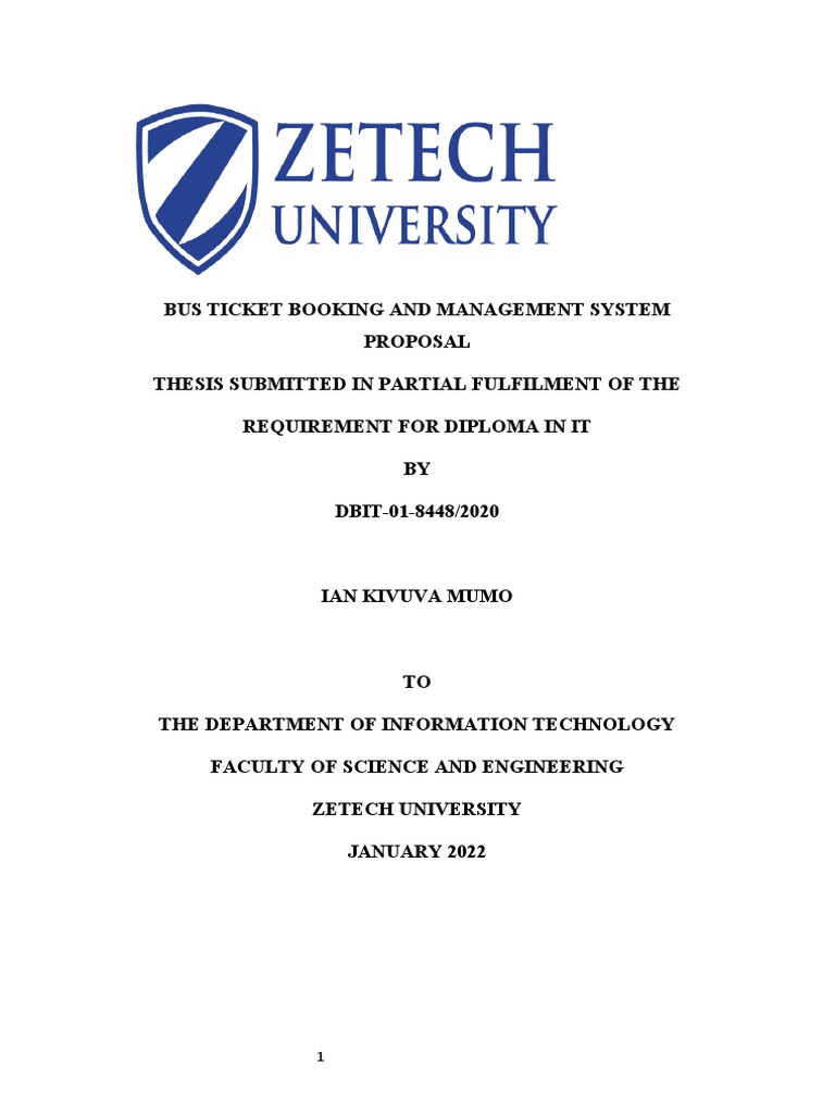 Bus Ticket Booking And Management System Proposal Pdf Databases