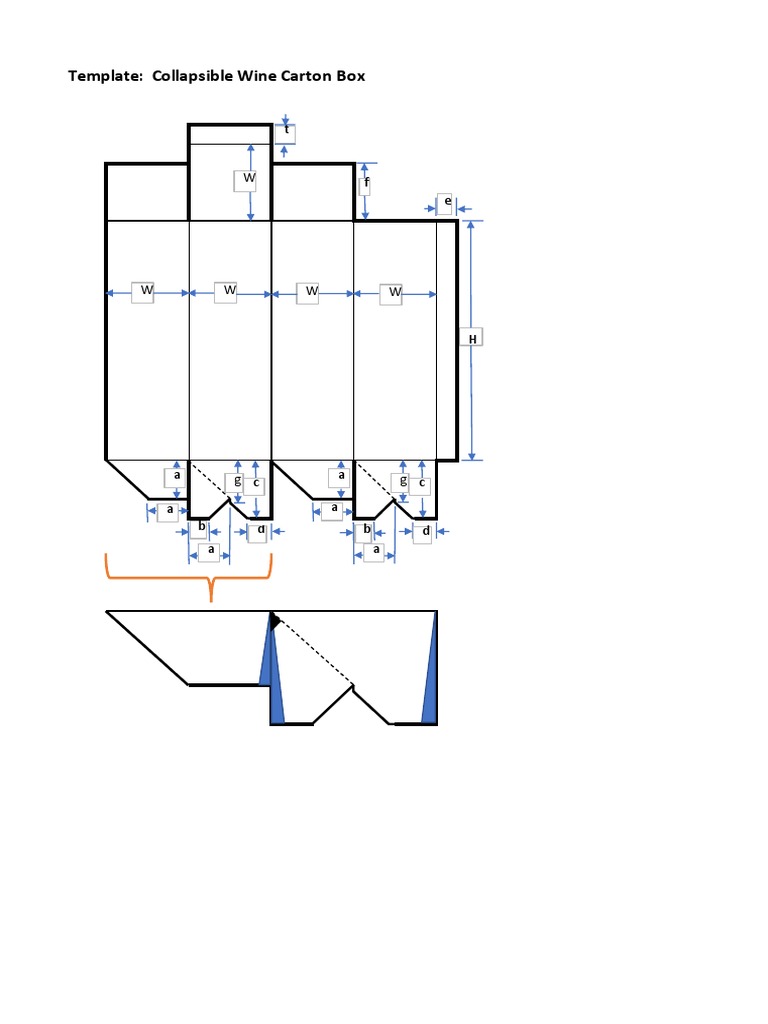 Template Collapsible Wine Carton Box | PDF
