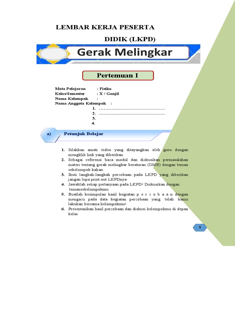 LKPD Gerak Melingkar | PDF