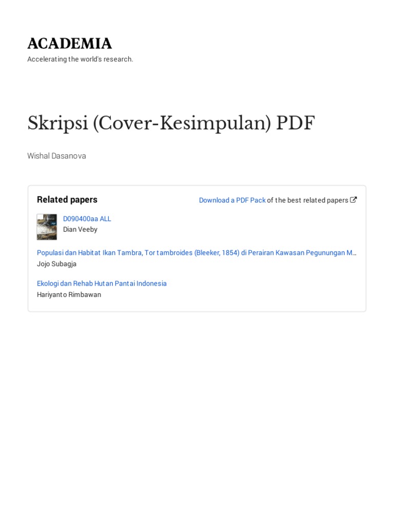 Skripsi Cover Kesimpulan PDF With Cover Page v2 | PDF