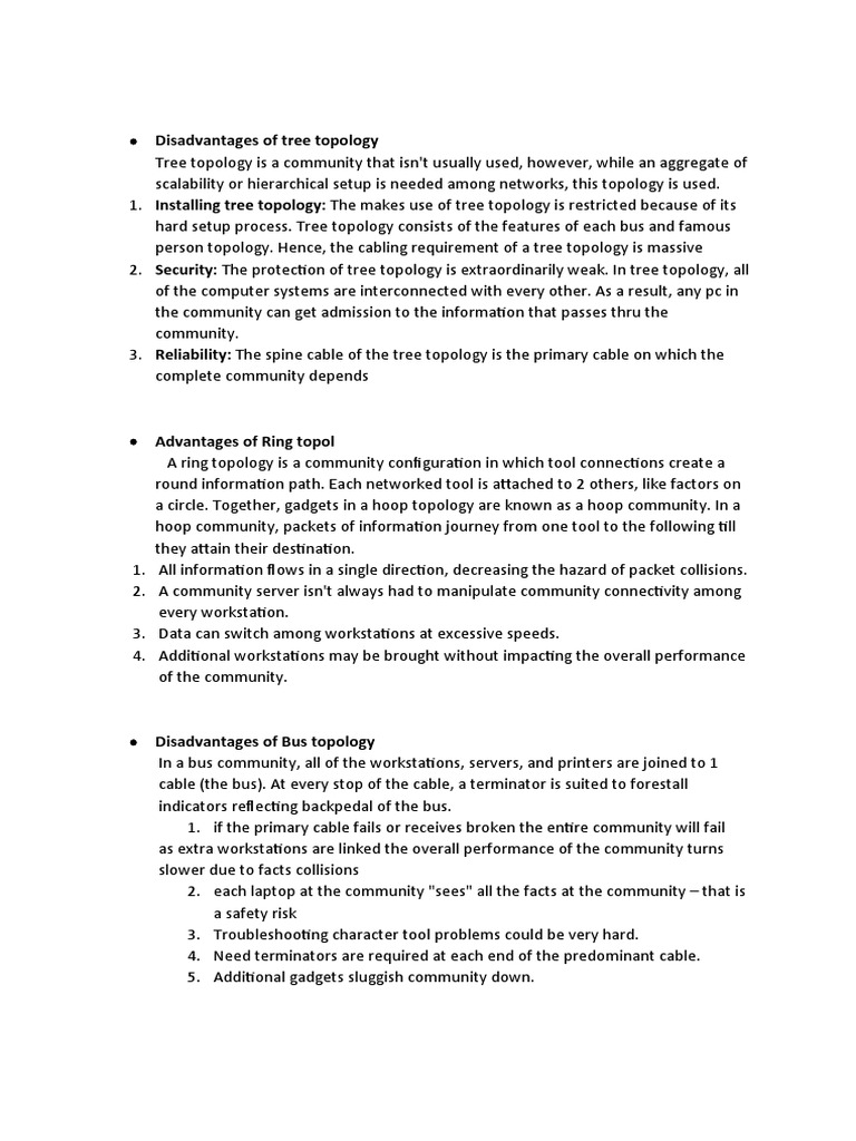 Disadvantages of Tree Topology | PDF