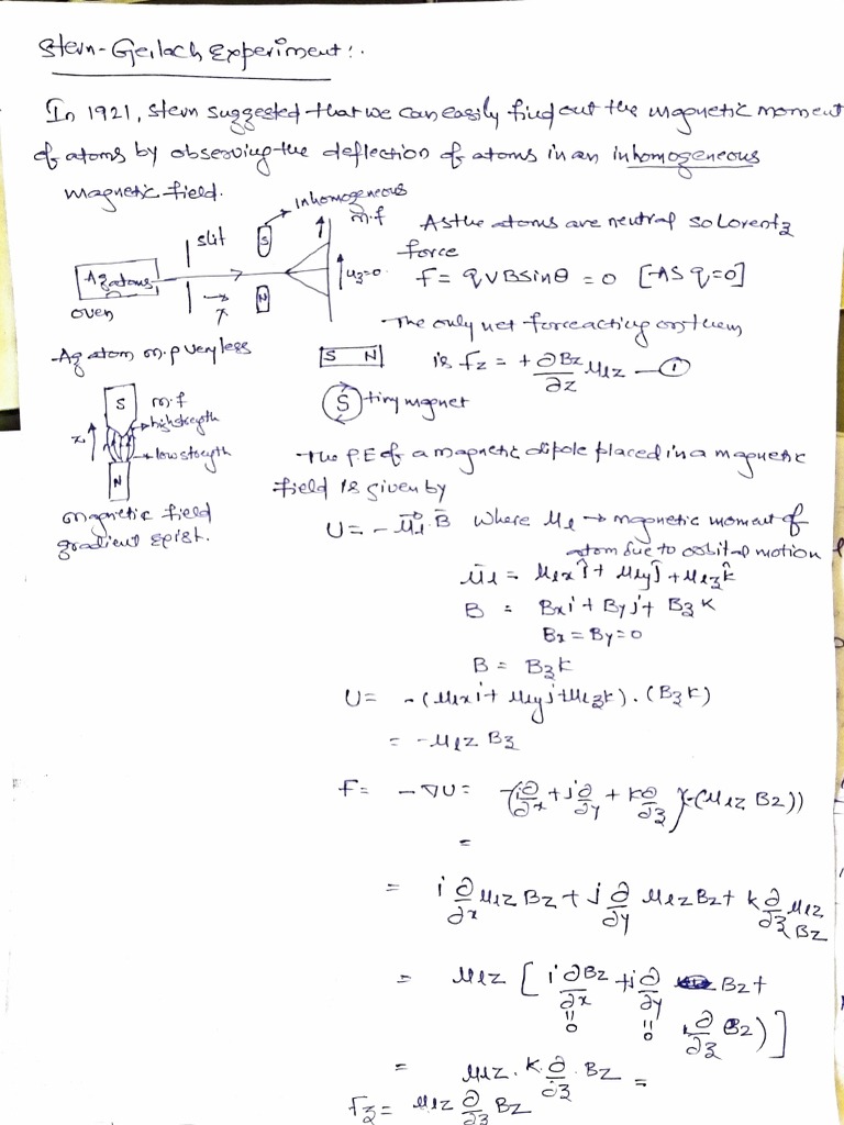 Stern Gerlach experiment | PDF