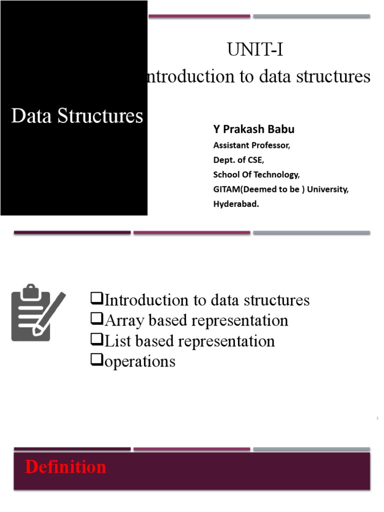 1.1 Introduction To Data Structures | PDF | Array Data Structure | Queue (Abstract Data Type)