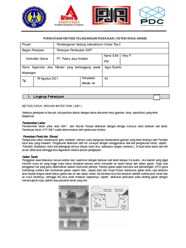 Metode Pelaksanaan Pekerjaan GWT | PDF