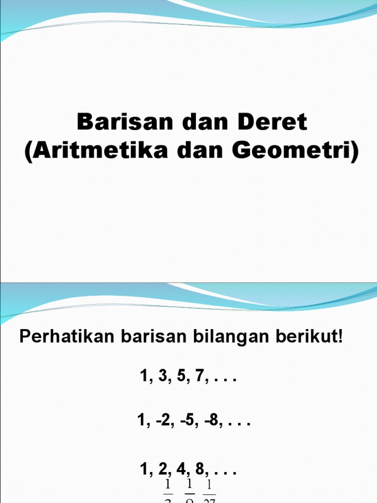 Barisan Dan Deret (Aritmatika Dan Geometri) | PDF