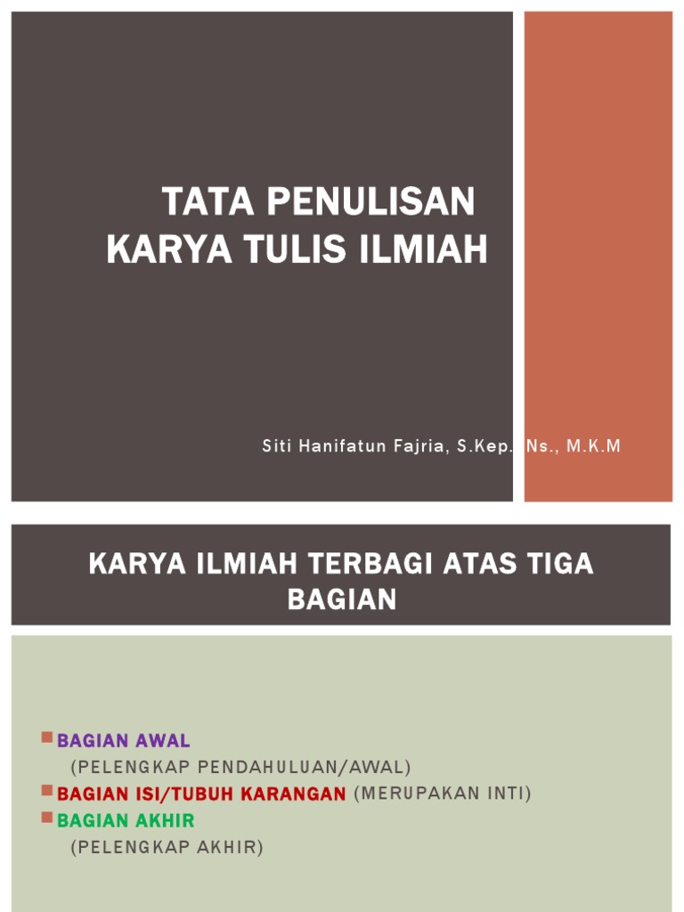 Tata Tulis Karya Ilmiah | PDF