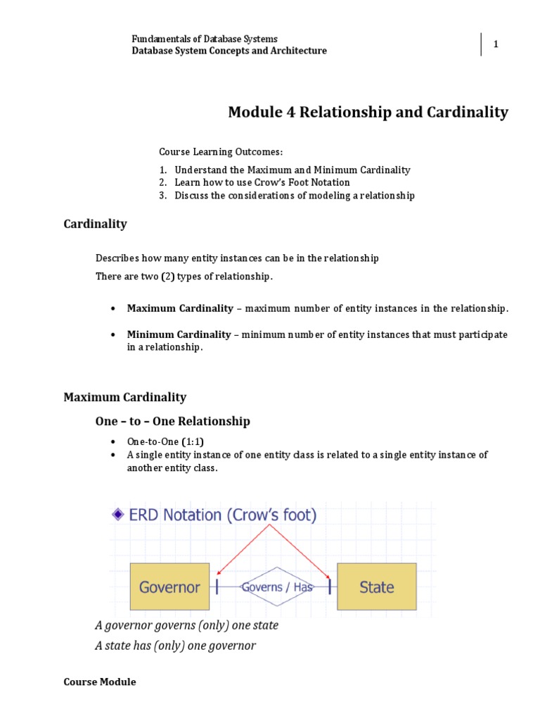Module 4 - Relationship and Cardinality.pdf | PDF | Databases ...