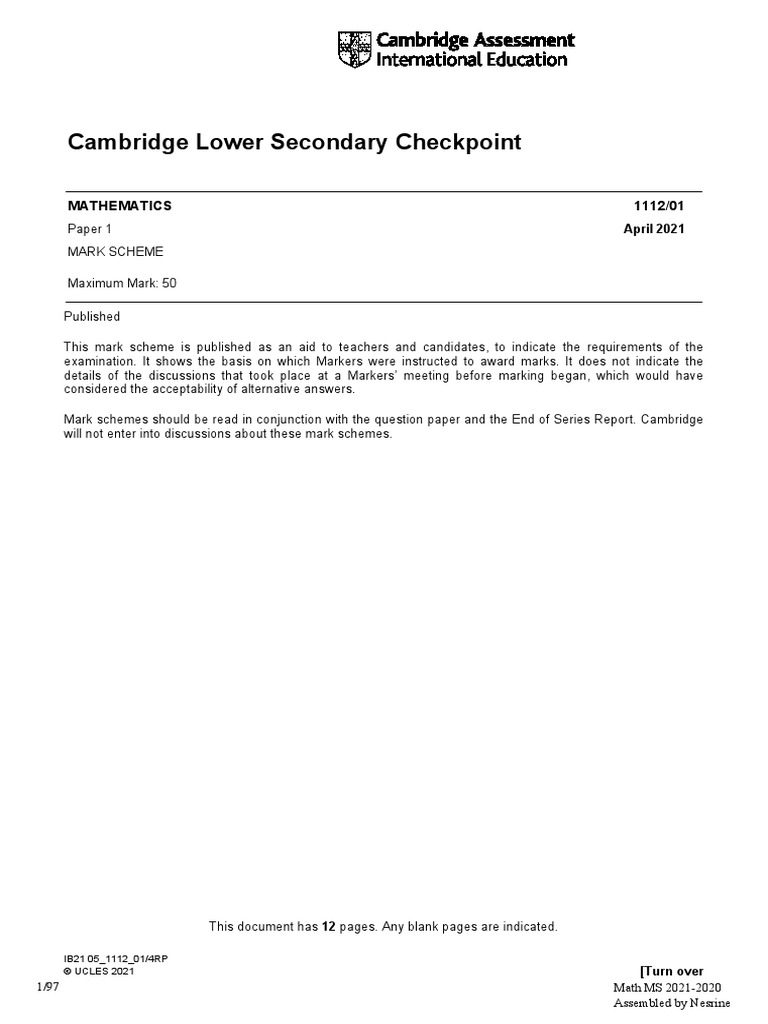 Math MS 2021-2020 | PDF | Mathematics | Elementary Mathematics