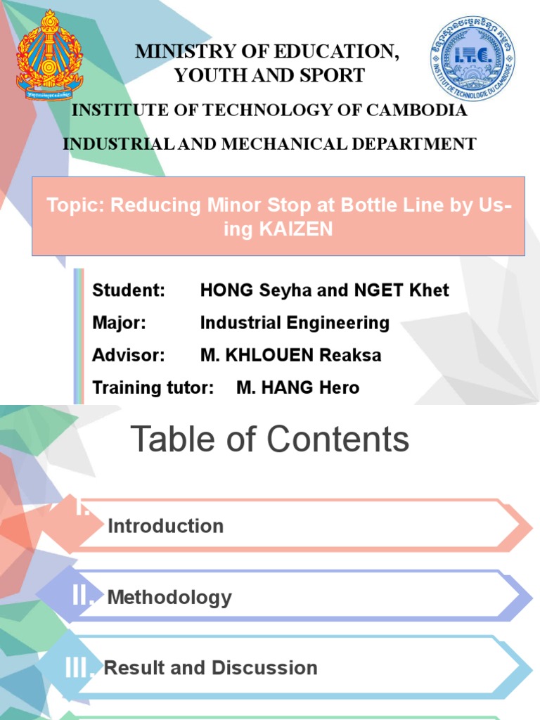 Educing Minor Stop at Bottle Line by Using KAIZEN | PDF | Technology ...