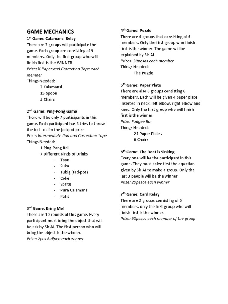 Game Mechanics | PDF