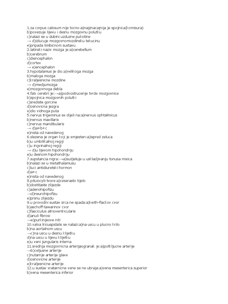 Kolokvij Anatom 2 | PDF