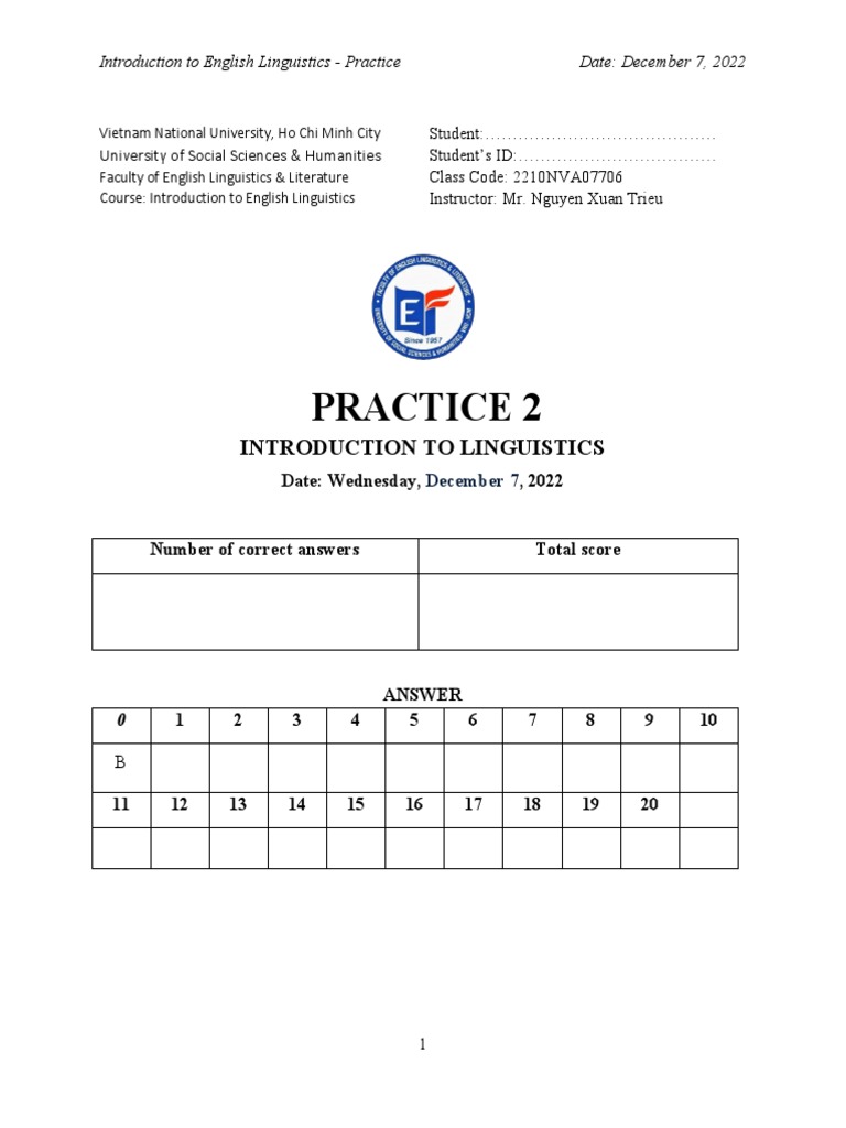 Practice 2 CTC Chiều T4 Group 1 Paper | PDF | Linguistics | Linguistic Morphology