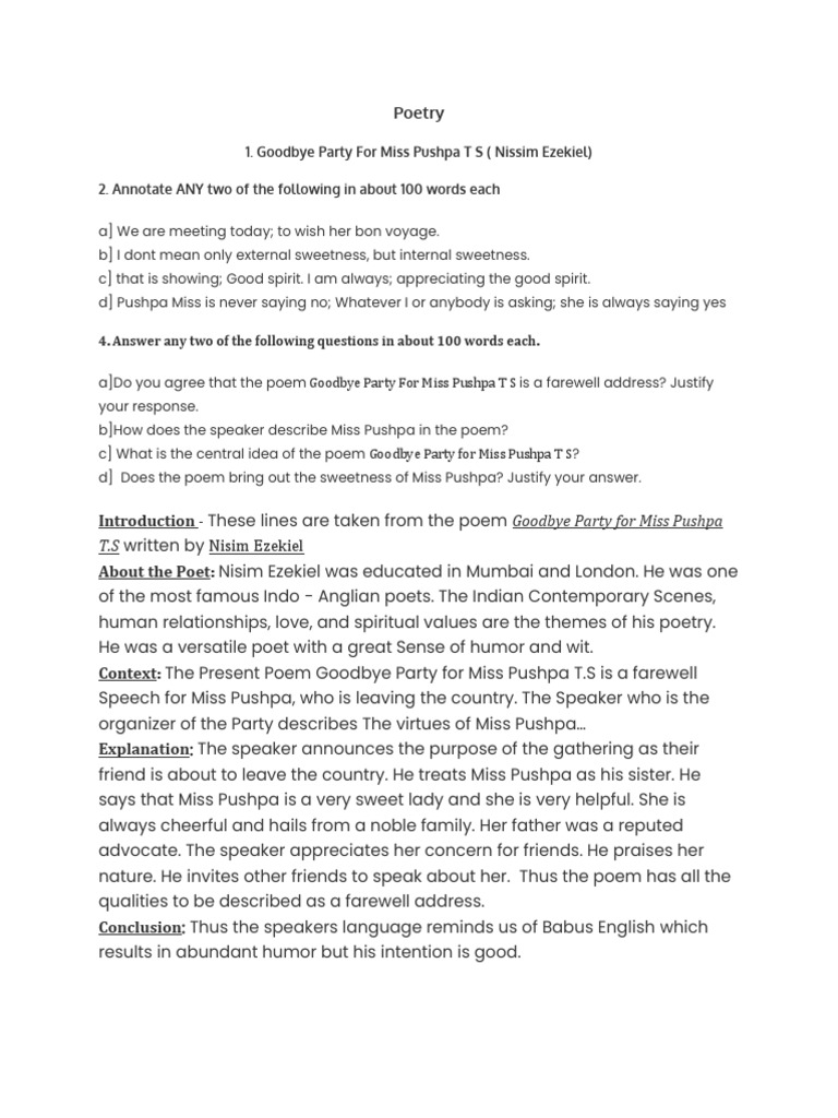 Poetry English 2nd Year 2022 Part 1 | PDF | John Keats