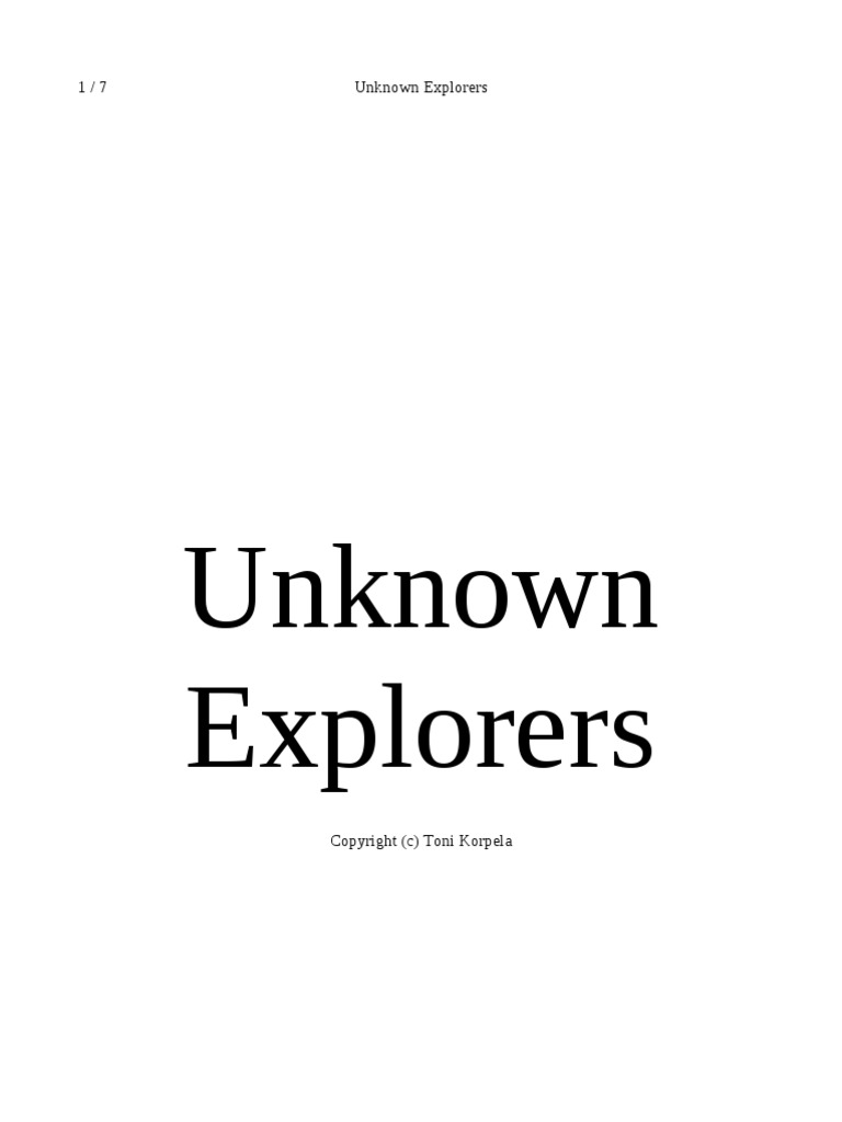 Unknown Explorers RAW First Chapter | PDF | Nature
