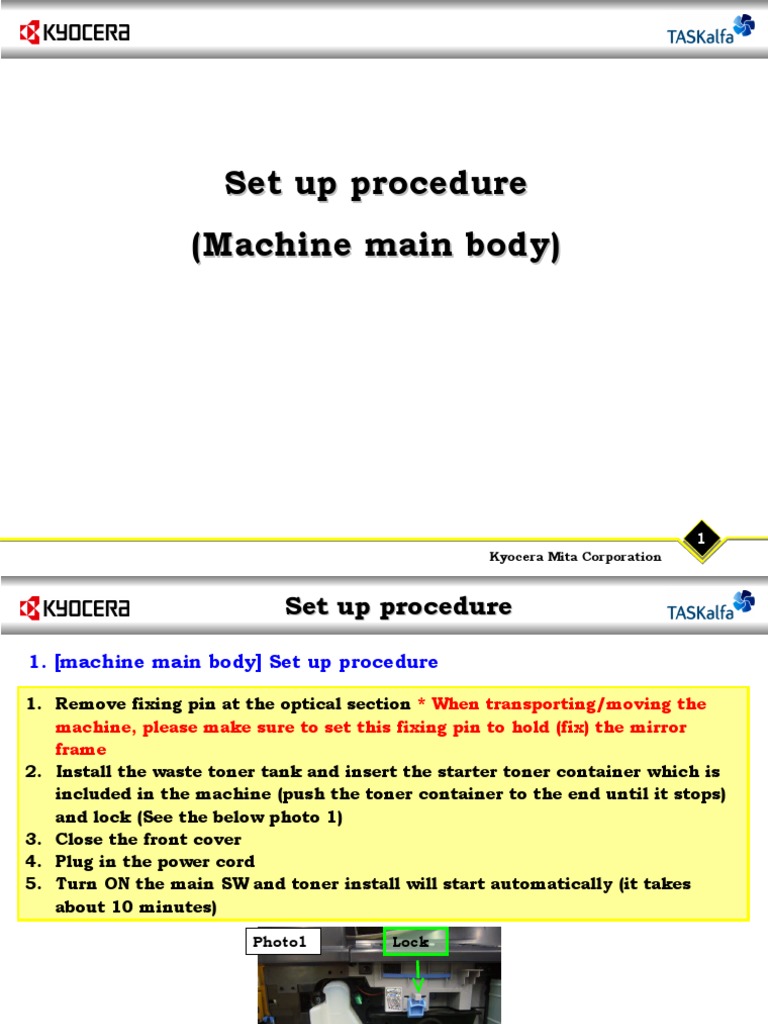 Set Up Procedure Machine | PDF | Image Scanner | Computing