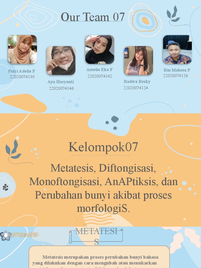 Kel 07 - (Metatesis, Diftongisasi, Monoftongisasi, Anaptiksis ...