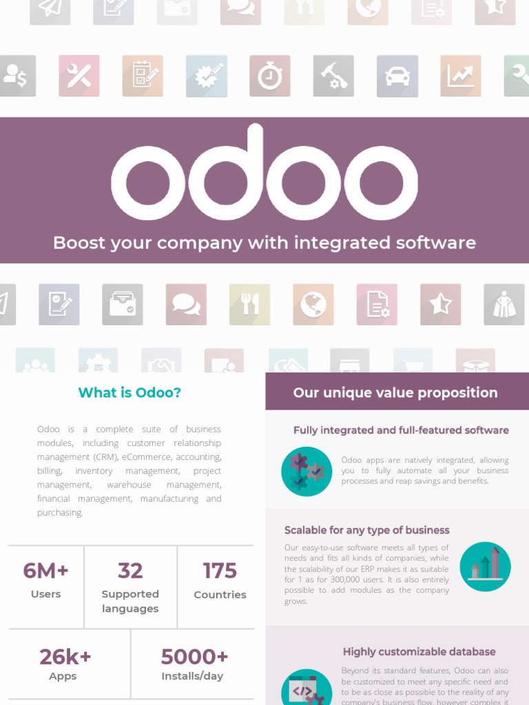 Odoo Brochure | PDF | Finance & Money Management | Computers