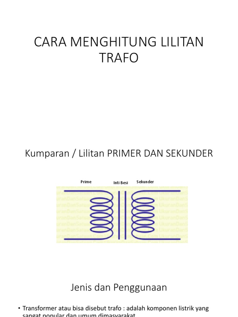 Menghitung Lilitan Trafo Primer dan Sekunder | PDF
