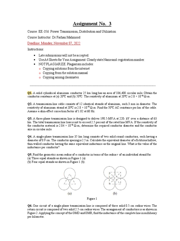 Assignment 3 | PDF | Electric Power Transmission | Inductance