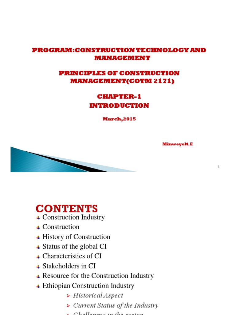 Principles of Construction Management: An Introduction to the Ethiopian ... Principles of Construction Management: An Introduction to the Ethiopian ...