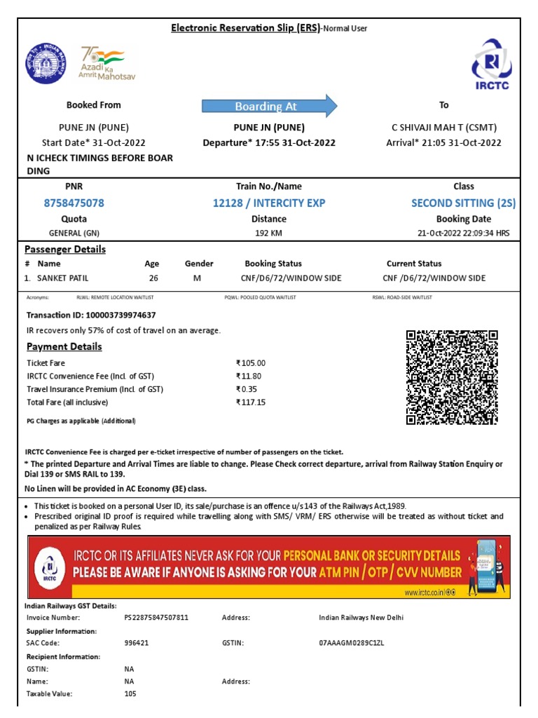 Ticket 31 Oct | PDF | Identity Document