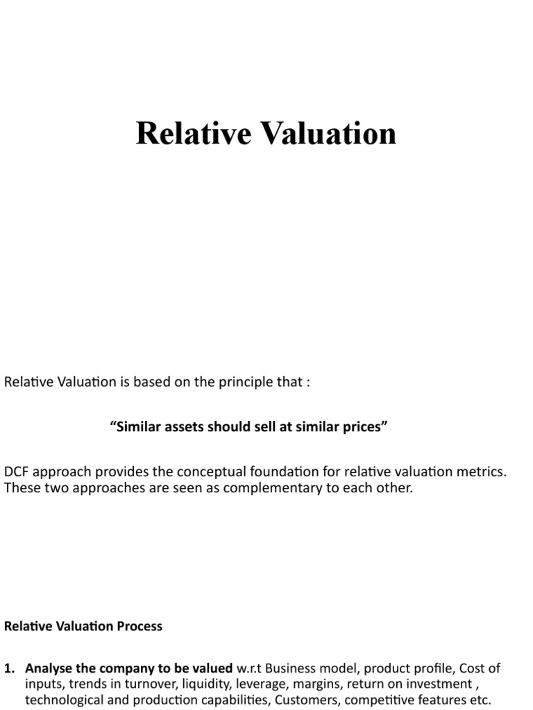Relative Valuation Guide for Telecom Company | PDF | Price–Earnings ...