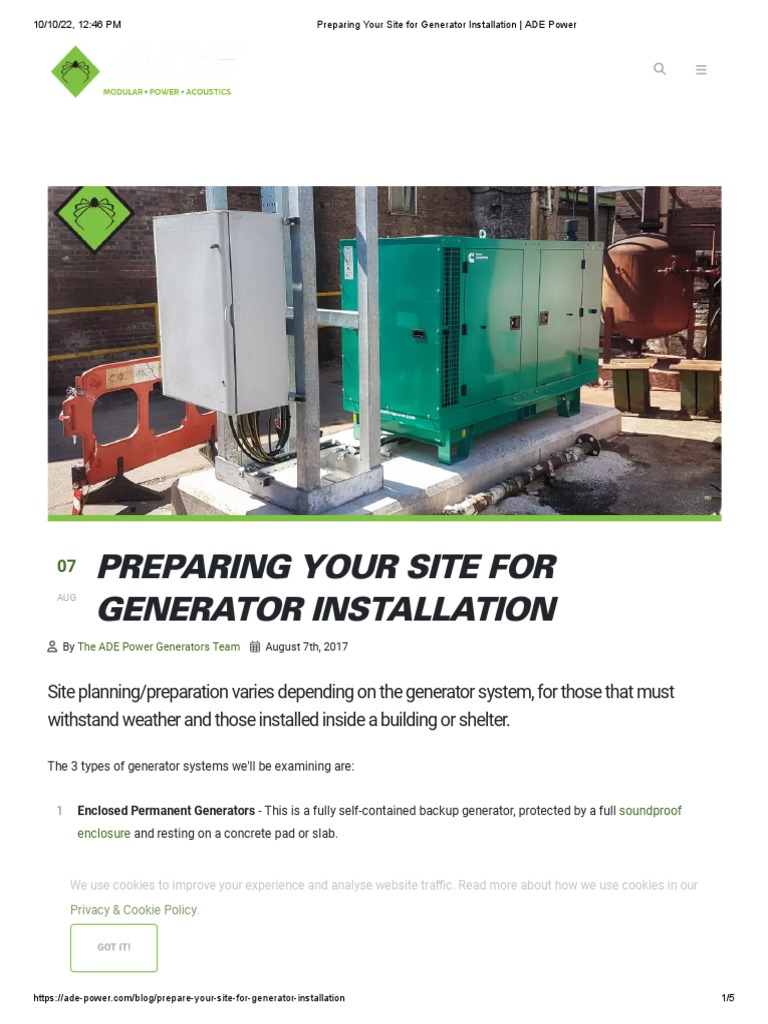 Preparing Your Site For Generator Installation - ADE Power | PDF ...
