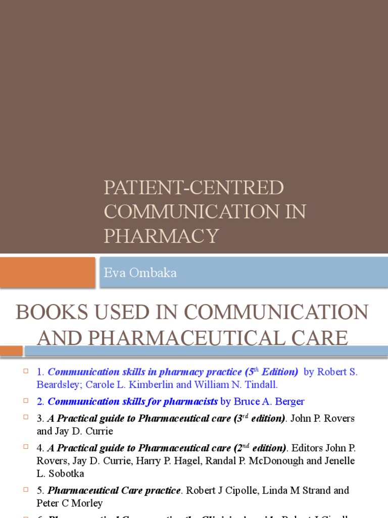 Introduction To Patient Centred Communication 20 21 Pdf Pharmacy
